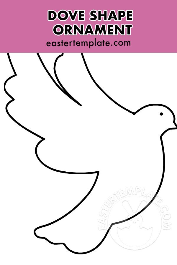 Dove Shape Ornament printable | Easter Template
