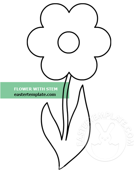 Flower With Stem Easter Template
