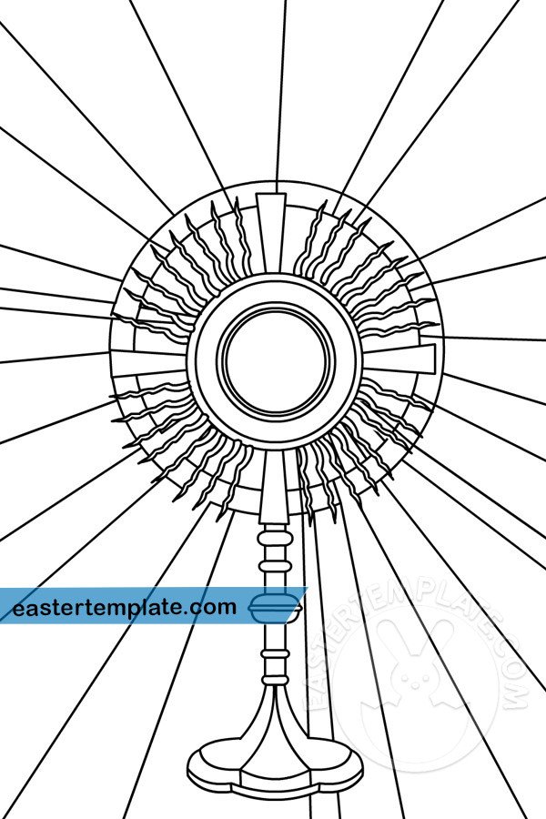 Catholic Monstrance coloring page | Easter Template