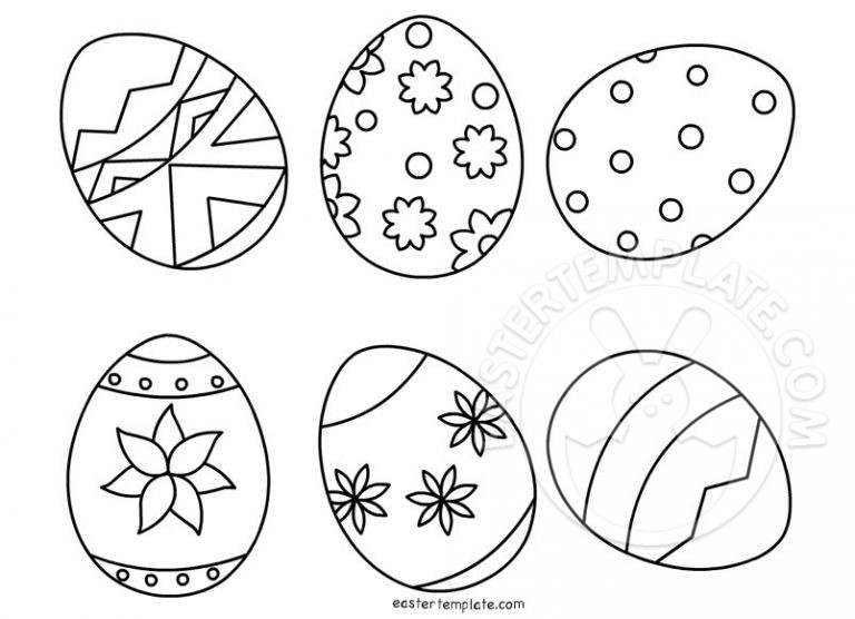 Easter eggs coloring pages for preschool - Easter Template