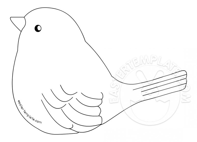 Little bird Coloring Page - Easter Template
