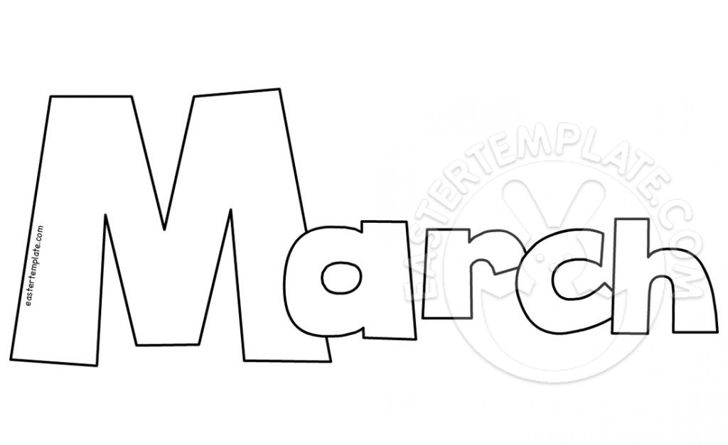 March month coloring page - Easter Template