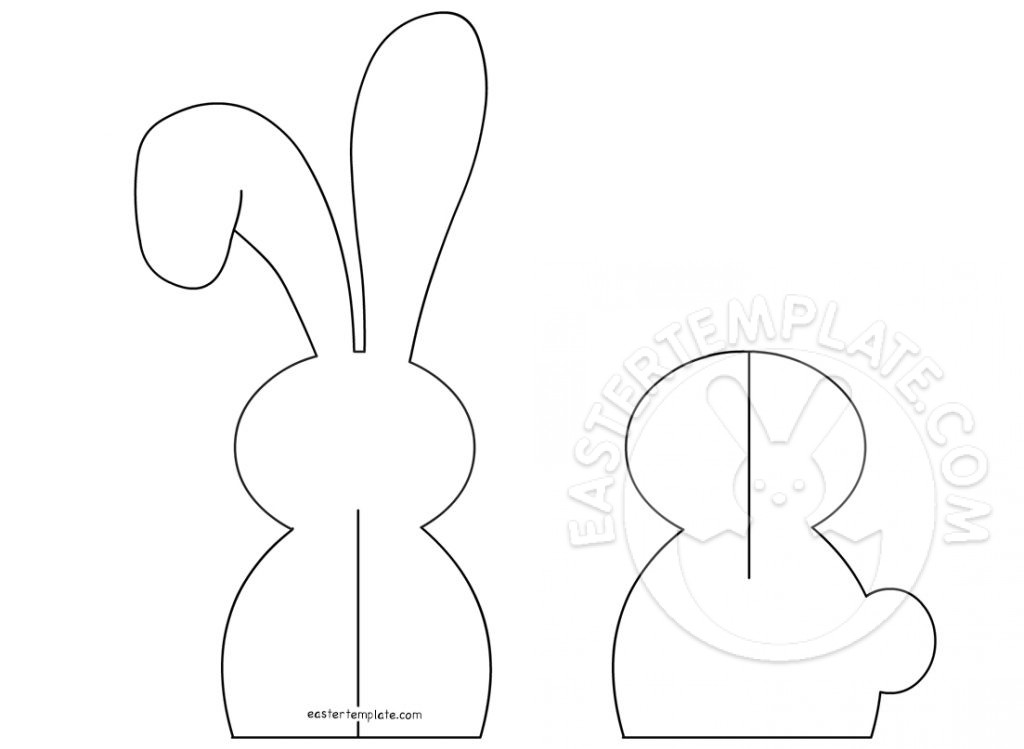 3D paper easter bunny template - Easter Template