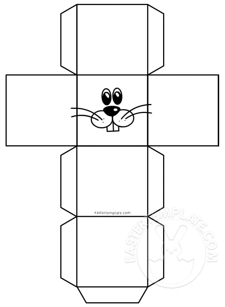 Easter bunny cube Easter printable crafts - Easter Template