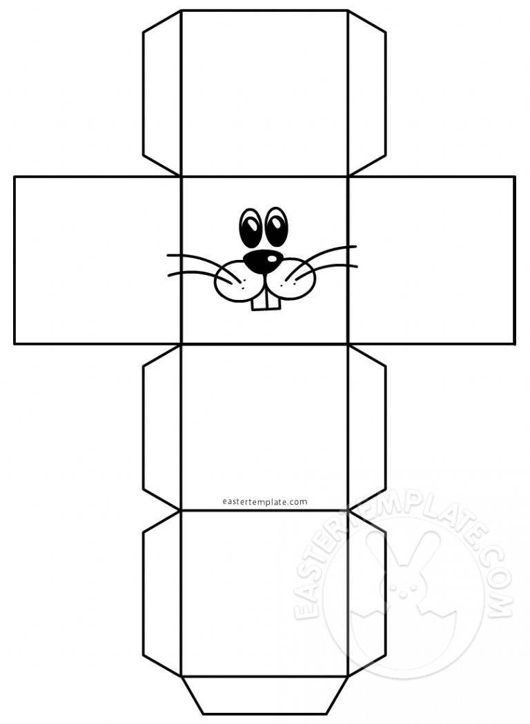Easter bunny cube Easter printable crafts - Easter Template