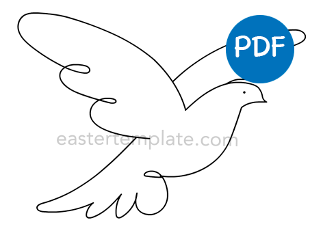 Dove Flying template - Easter Template