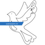 Free Dove in flight Coloring Page - Easter Template