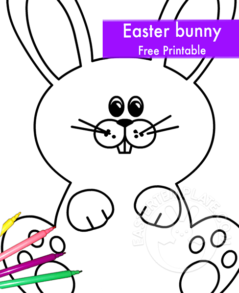 Cute sitting bunny template - Easter Template