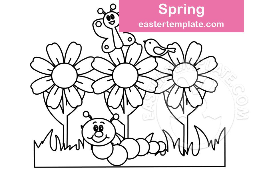 Spring grass template - Easter Template