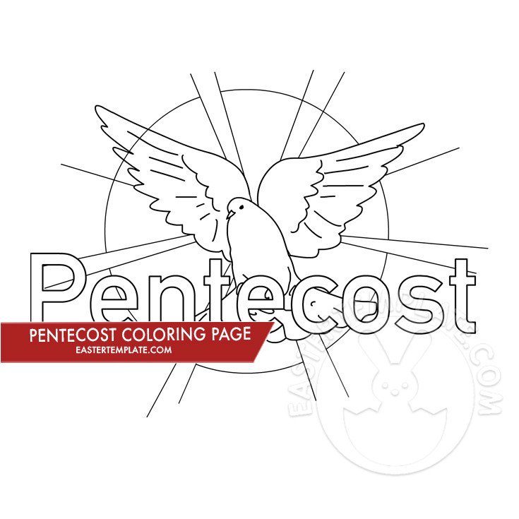 Holy Spirit Pentecost Coloring Page - Easter Template