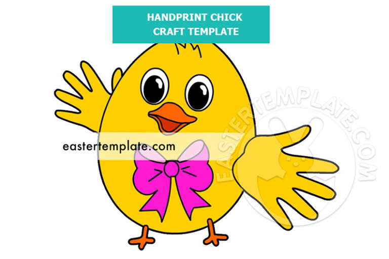 Handprint Chick craft template pdf - Easter Template