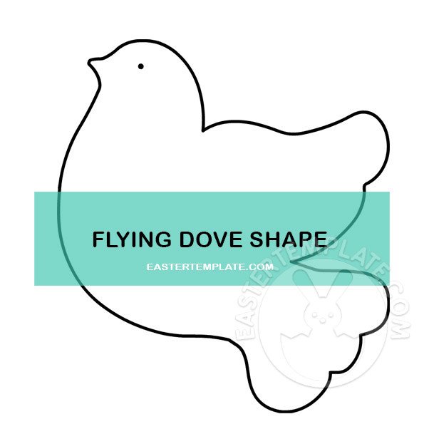 Flying dove shape printable - Easter Template