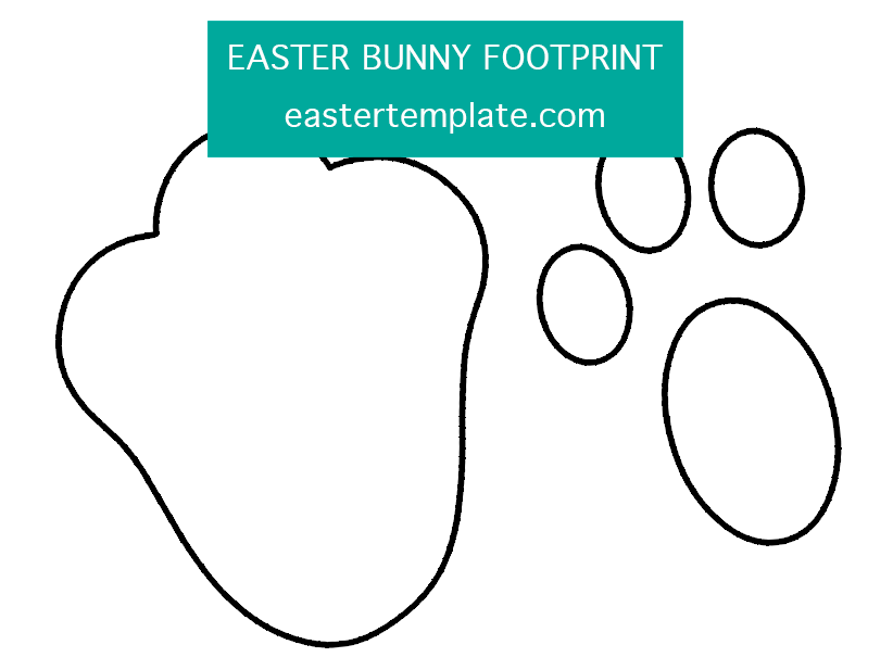 Easter Bunny Footprint craft template - Easter Template