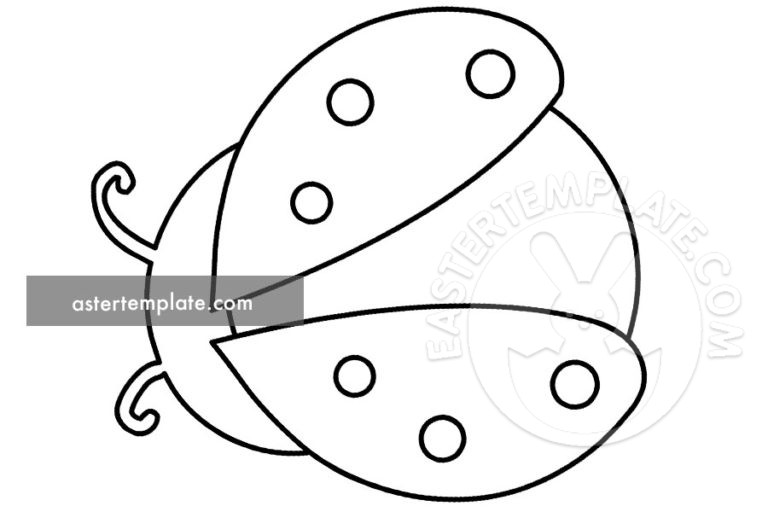 Large Ladybug Coloring Page - Easter Template