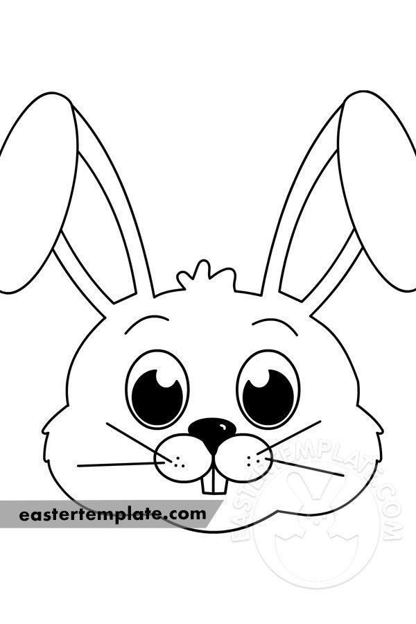 Cute rabbit face coloring page - Easter Template