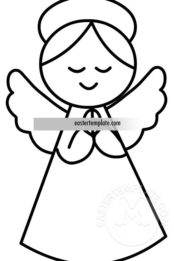 Free Angel praying template - Easter Template