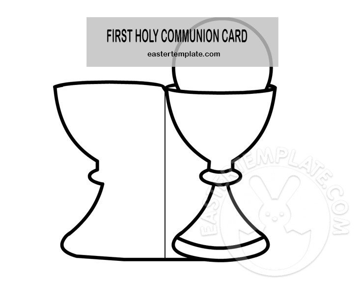 First Communion Card template - Easter Template