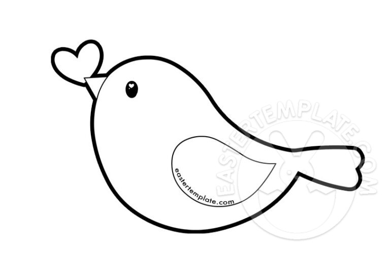 Valentine Day bird - Easter Template