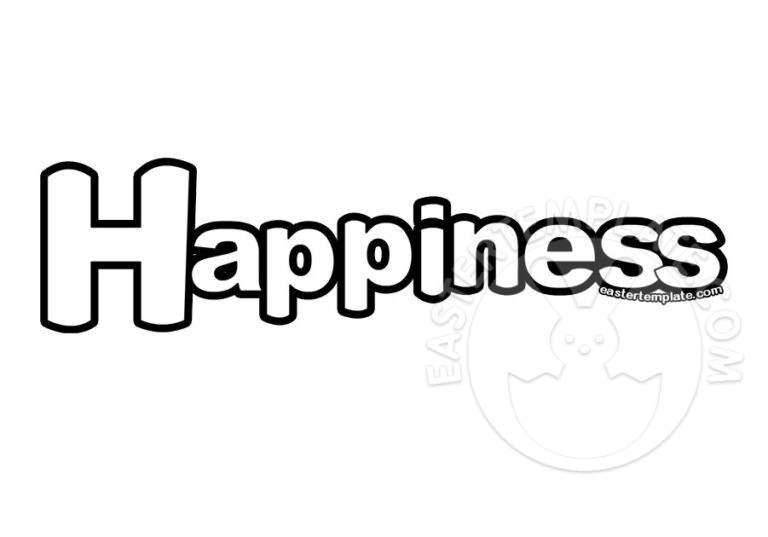 Happiness coloring page - Easter Template