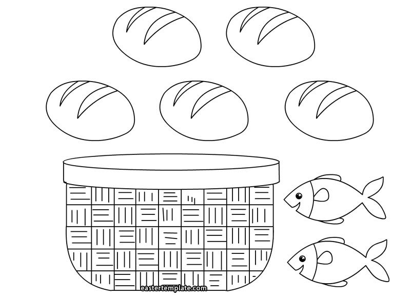 5 Loaves 2 Fish - Easter Template