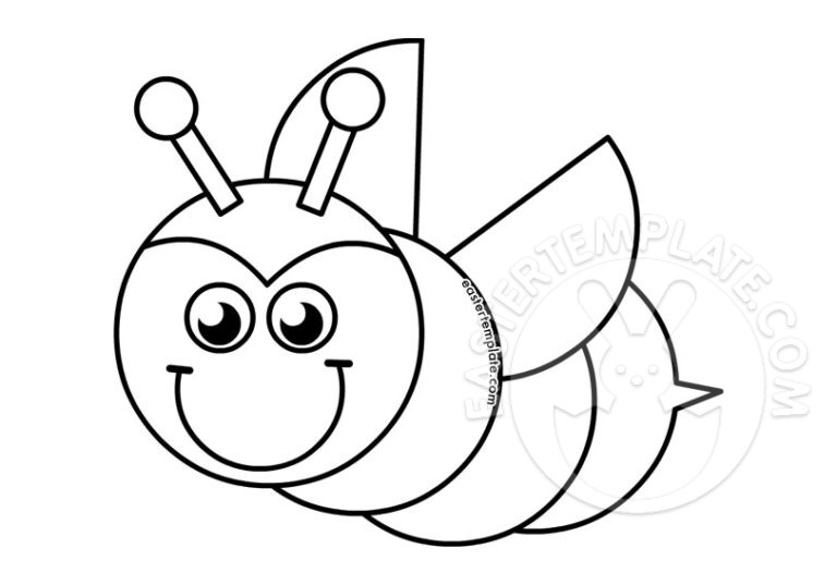 Flying bee - Easter Template