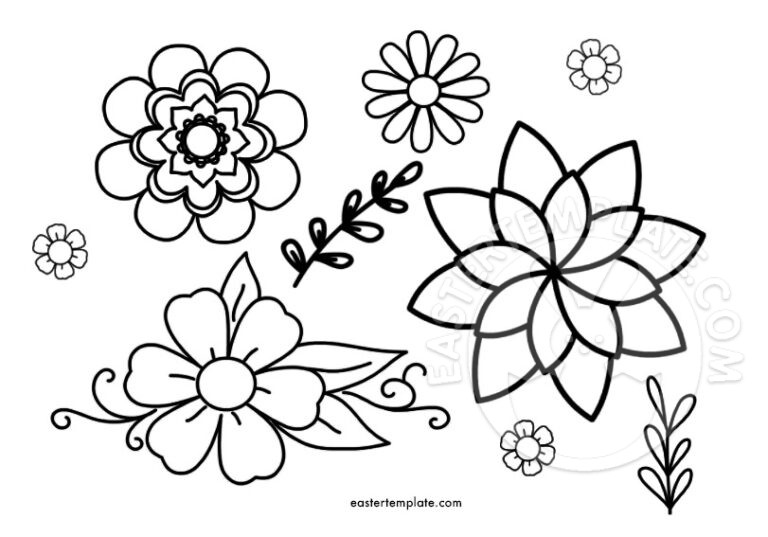 Easter Flowers Template - Easter Template