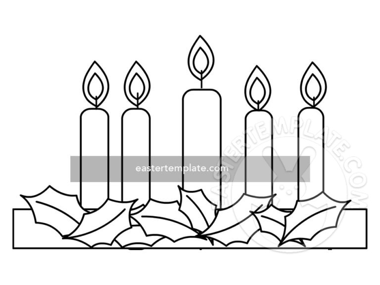 Advent candles coloring page - Easter Template