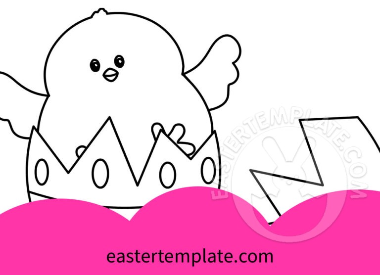 Egg with chick inside - Easter Template