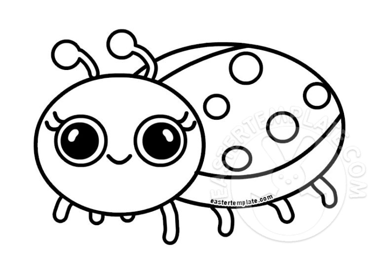 Cute ladybug outline - Easter Template