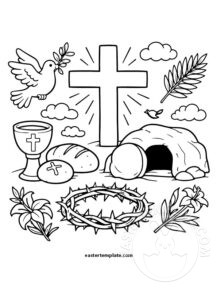 Easter religious symbols - Easter Template